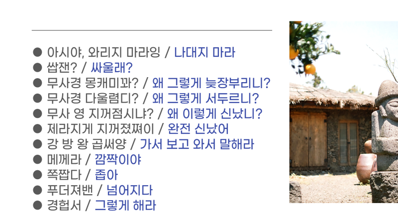알고나면 재밌는 제주도 사투리방언 모음 네이버 블로그