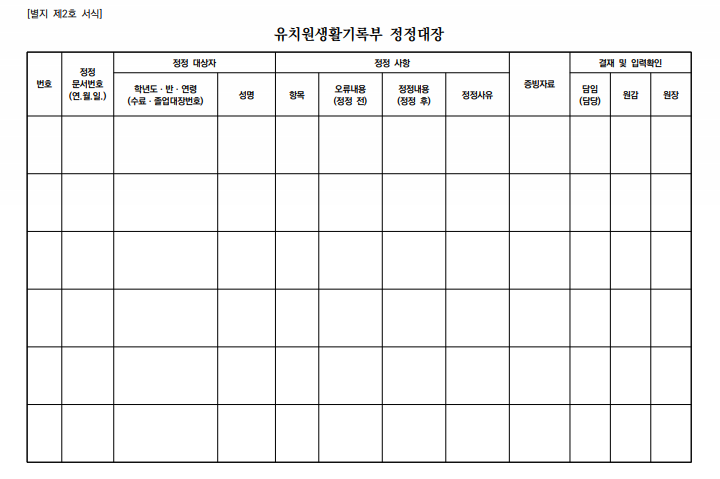 2020 유치원 생활기록부 개정 양식 및 예시문 공유 네이버 블로그