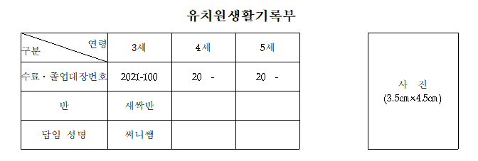 2020 유치원 생활기록부 개정 양식 및 예시문 공유 네이버 블로그