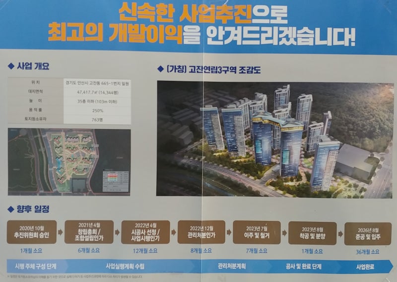 안산 고잔연립3구역 재건축 정비사업 조감도 단지배치도 평형별 평면도 향후일정 네이버 블로그