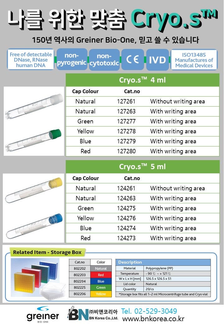 [Greiner Bio-One] Cryo vial(tube) ; Cryo.s : 네이버 블로그