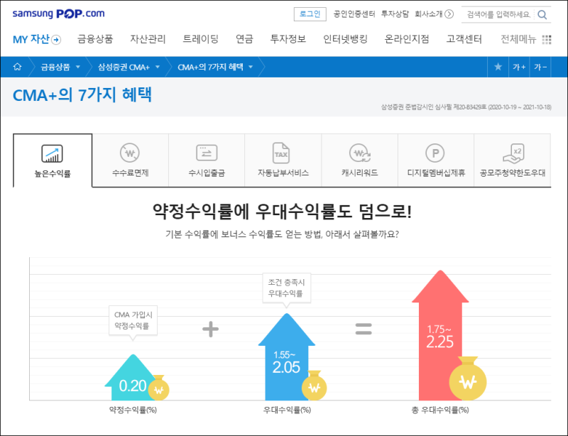 뱅크샐러드 활용해서 CMA 금리비교 (삼성증권 CMA+ vs NH투자증권 QV CMA) : 네이버 블로그