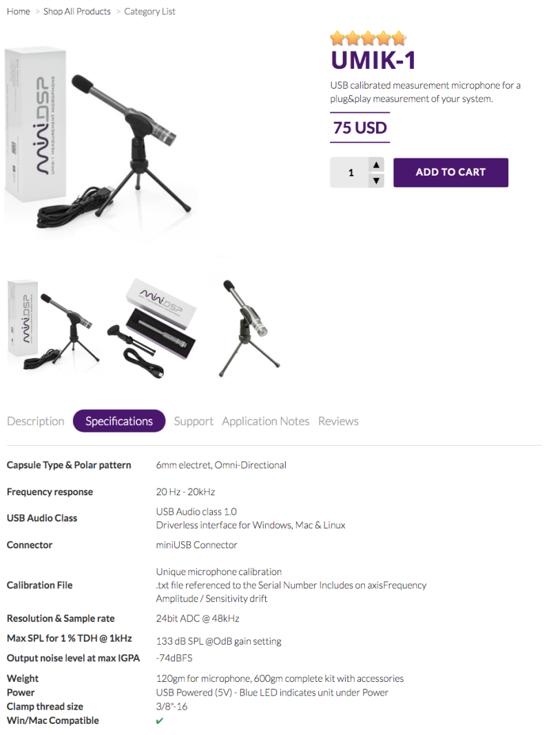 오디오룸/스피커 특성 측정용 마이크 UMIK-2 소개 (for REW measurement) : 네이버 블로그