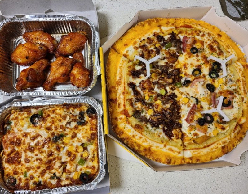 당진 반올림피자샵 추천메뉴 : 통마늘불고기피자 + 치즈후라이크림치즈피자 : 네이버 블로그