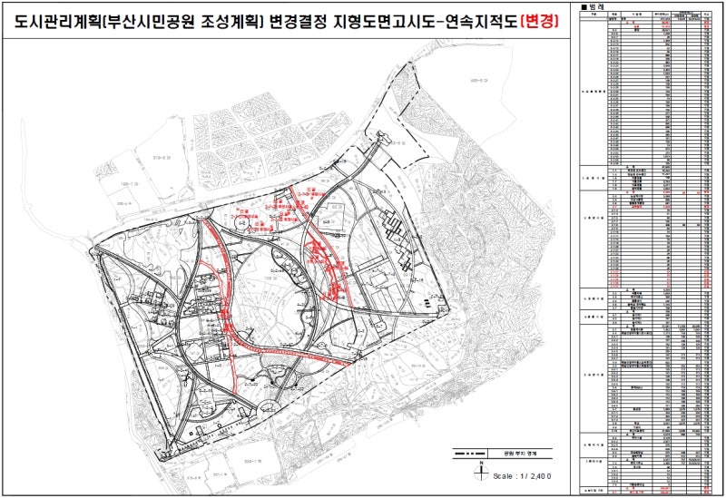 부산 도시관리계획부산시민공원 조성계획 변경결정 및 지형도면 고시 네이버 블로그
