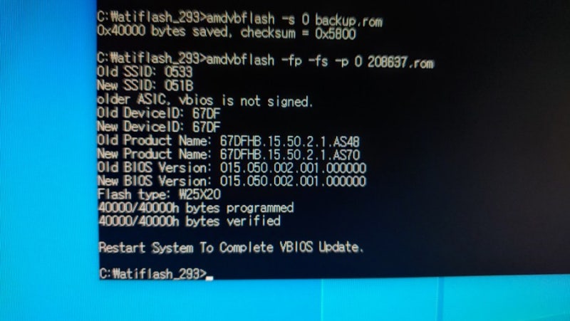 AMDVBFLASH(ATIFlash)사용해 RX470 채굴에디션 RX570로 바이오스플래시 변신 : 네이버 블로그