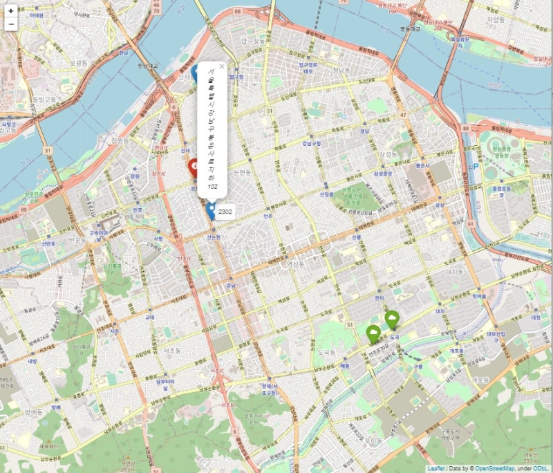 파이썬 지도 시각화 패키지-folium(2) 정보를 지도 위에 표시하기- 점(포인트)(marker) : 네이버 블로그