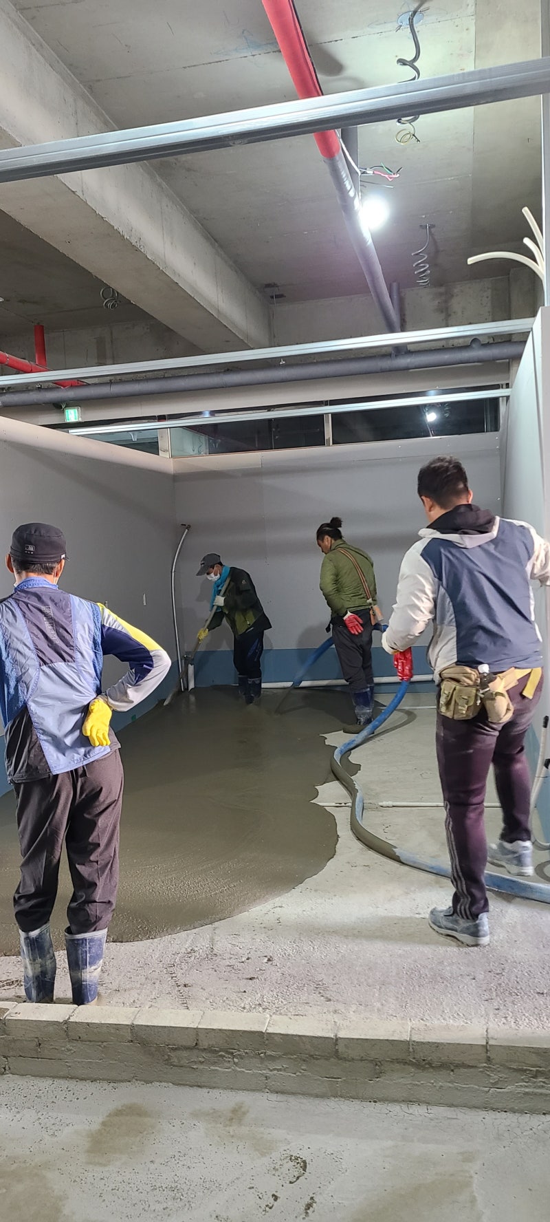 부산양산 방통공사2020년 10월 15일 정관 트윈타워브릿지 2층 공유주방 방통공사 부산양산방통기계바닥미장부산