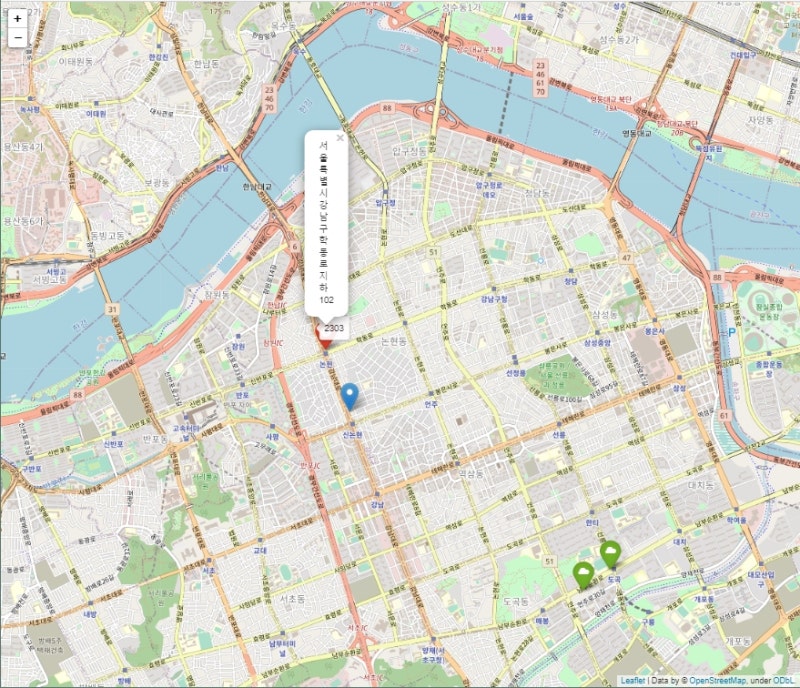 파이썬 지도 시각화 패키지-folium(2) 정보를 지도 위에 표시하기- 점(포인트)(marker) : 네이버 블로그