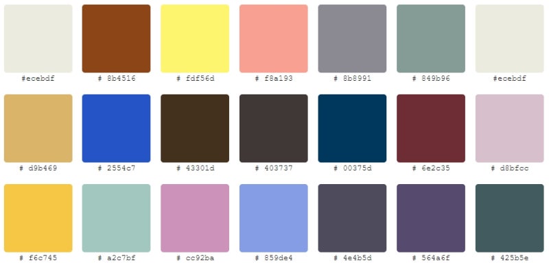 색상코드표, HTML HEX 색깔조합 파레트 사이트 ( 투명 ) : 네이버 블로그