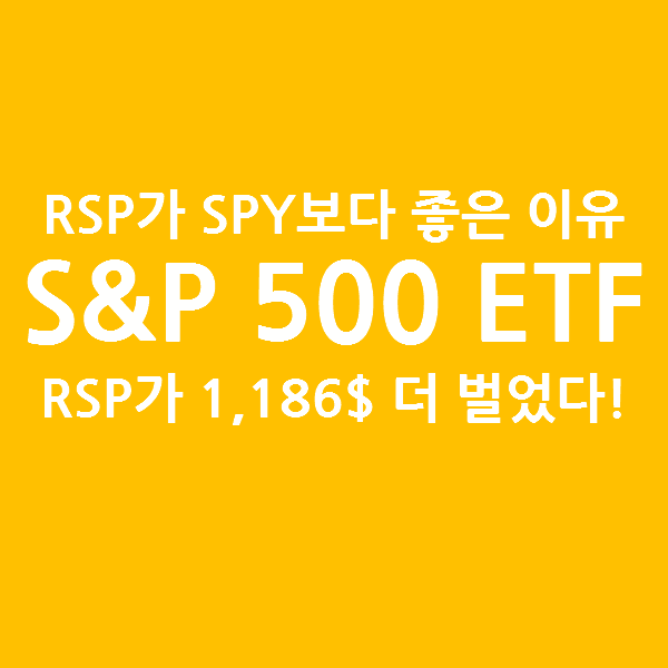 RSP ETF가 SPY(SPDR S&P 500)보다 1,186$를 더 번 이유 : 네이버 블로그