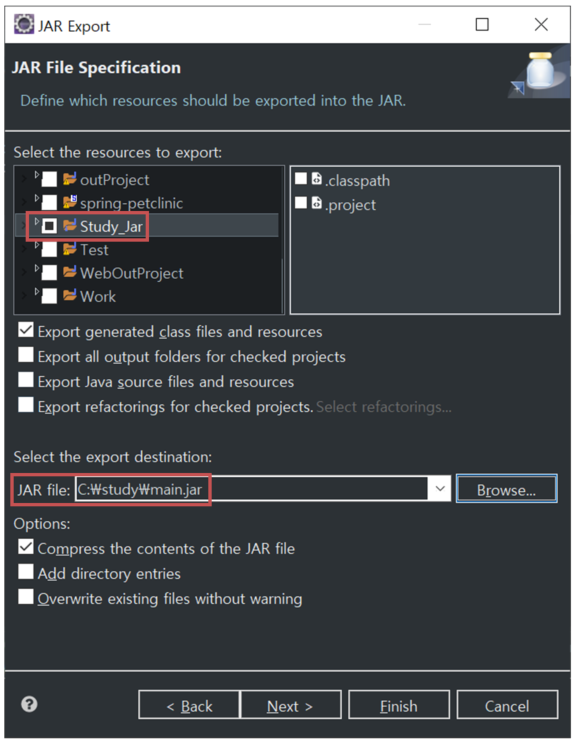 [Eclipse, Java] - Jar, Runnable Jar 파일 생성 및 CMD 실행 : 네이버 블로그