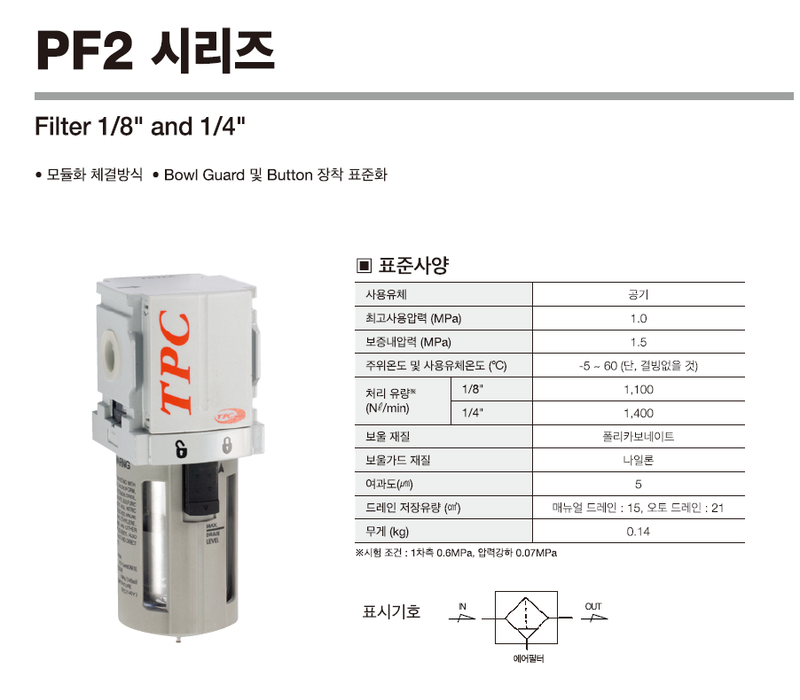 [TPC메카트로닉스] 공기압 필터 - PF 시리즈 : 네이버 블로그