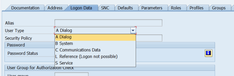 SAP User Type : 네이버 블로그