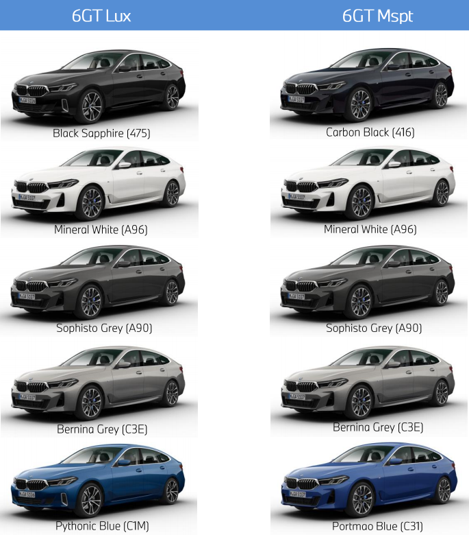 BMW 6GT 엠팩 vs 럭셔리, 디자인 컬러 비교 : 네이버 블로그