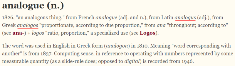 [영어 단어] analog의 의미와 어원 : 네이버 블로그