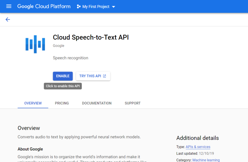 API 활용 프로젝트 2 :: Google Speech-to-Text API (구글 음성 인식) : 네이버 블로그