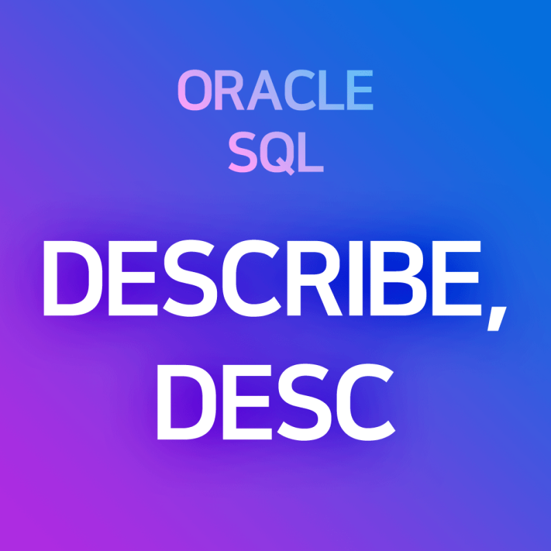 [오라클/SQL]DESCRIBE, DESC 구문 : 테이블의 구조 확인하기 : 네이버 블로그