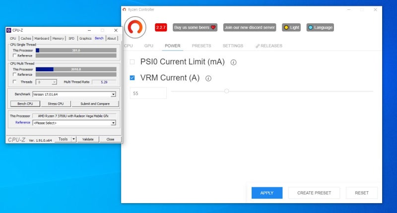 라이젠 노트북 TDP 조절 - ryzen controller 사용방법 및 적용 결과 (ASUS 노트북 (3700U) 적용 ...