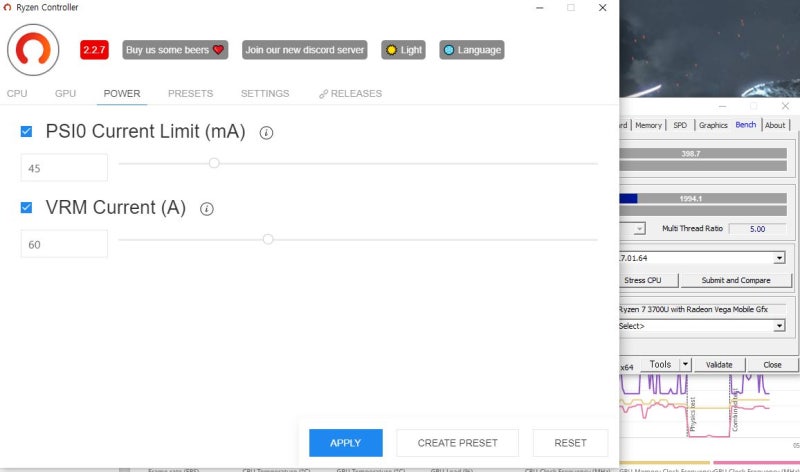 라이젠 노트북 TDP 조절 - ryzen controller 사용방법 및 적용 결과 (ASUS 노트북 (3700U) 적용 ...