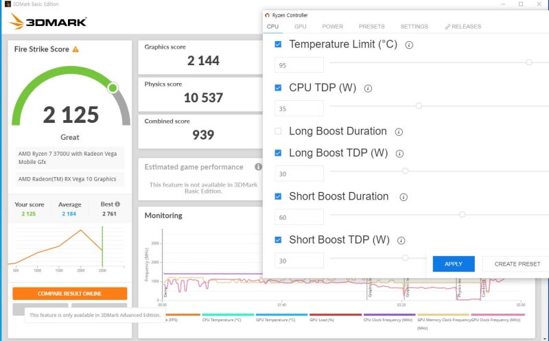 라이젠 노트북 TDP 조절 - ryzen controller 사용방법 및 적용 결과 (ASUS 노트북 (3700U) 적용 ...