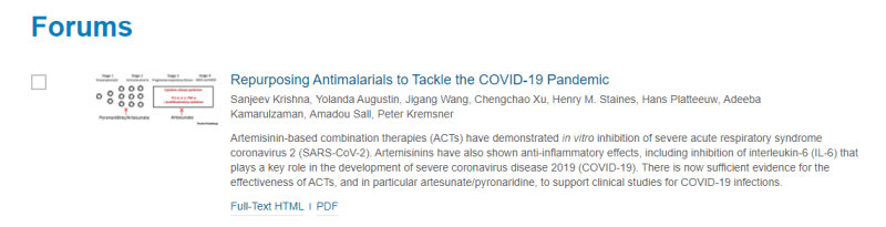 [Pyramax 논문] Repurposing Antimalarials to Tackle the COVID-19 Pandemic ...