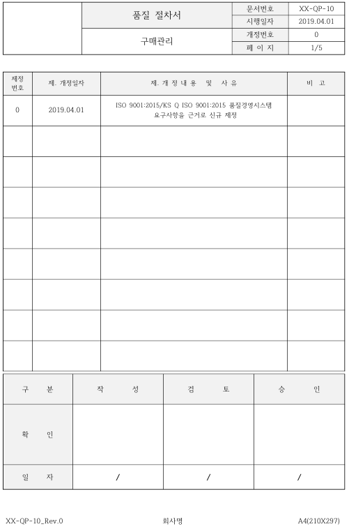 [iso 9001] Iso 9001 2015 구매관리 절차서 네이버 블로그