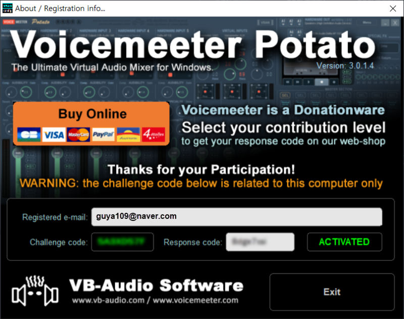 가상 오디오 믹스 'Voicemeeter Potato' 정품 인증! : 네이버 블로그