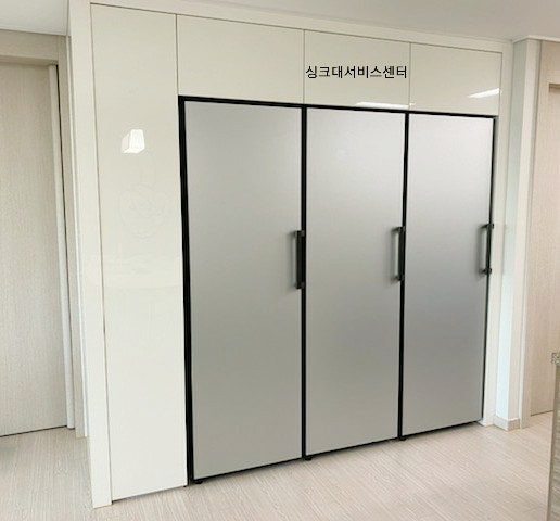 일산 자이 아파트 냉장고 자리 리폼 ~ 엘지 오브제 컨버터블 냉장고 냉동고 김치냉장고에 맞는 냉장고장 키큰 틈새장 제작하면