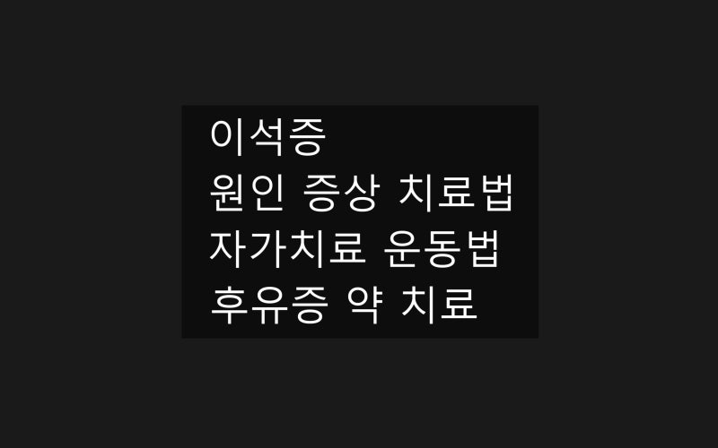 이석증 원인 증상 치료법 자가치료 운동법 병원 후유증 약 치료 검사 네이버 블로그
