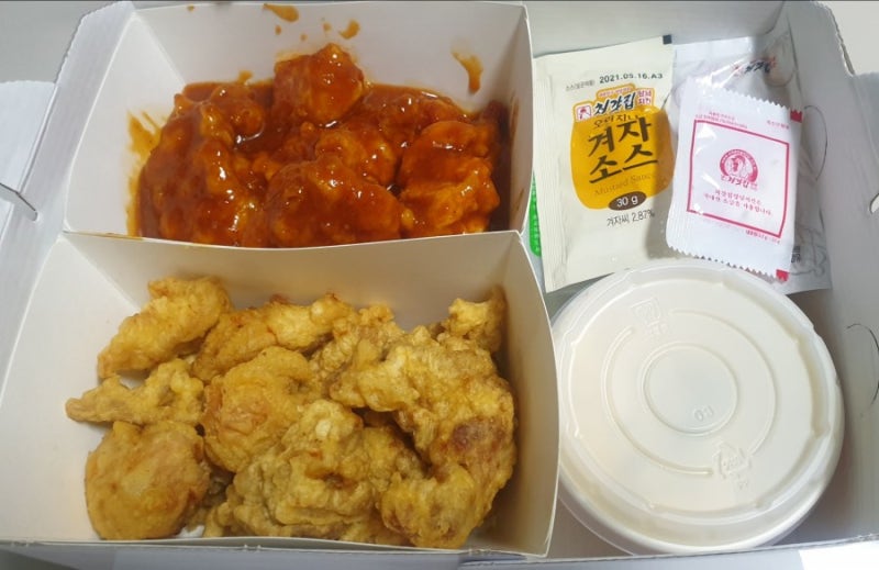 처갓집 양념+후라이드 순살치킨 : 네이버 블로그