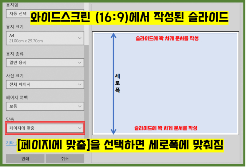 파워포인트 Ppt 여백 없이 프린트 설정하여 꽉 차게 출력하기 네이버 블로그