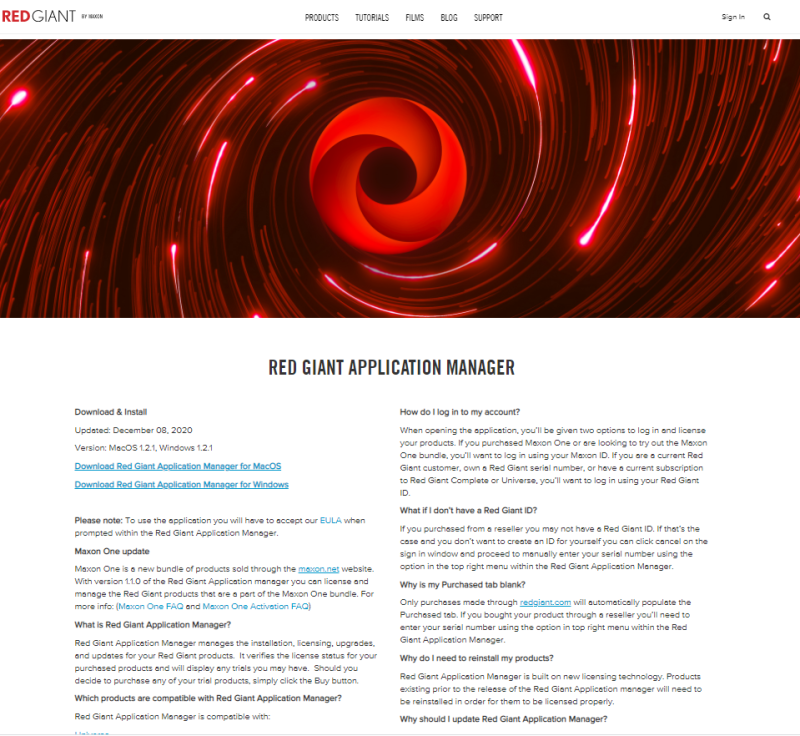 Maxon-Red Giant Application Manager 설치 및 계정 : 네이버 블로그