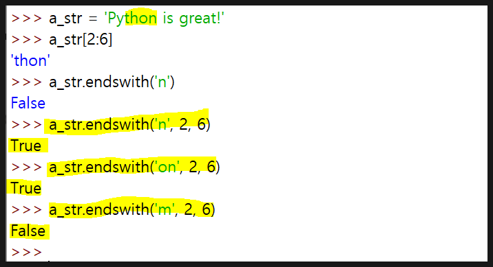 파이썬 str.endswith() - 문자열이 지정 문자(들)로 끝나면 True를 반환하는 메소드 : 네이버 블로그