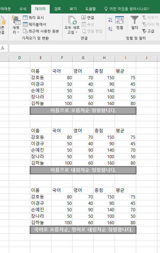 엑셀12 오름차순정렬 내림차순정렬 취소선 위 첨자 아래 첨자 표준글꼴바꾸기 네이버 블로그