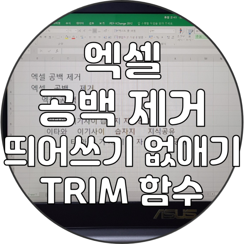 엑셀 공백 제거 띄어쓰기 없애기 Trim 함수 네이버 블로그
