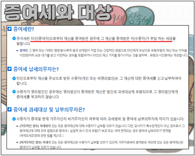 증여세 면제한도와 신고방법 총정리자녀 부부 손자 미성년자 며느리 형제간 주식 주택 네이버 블로그