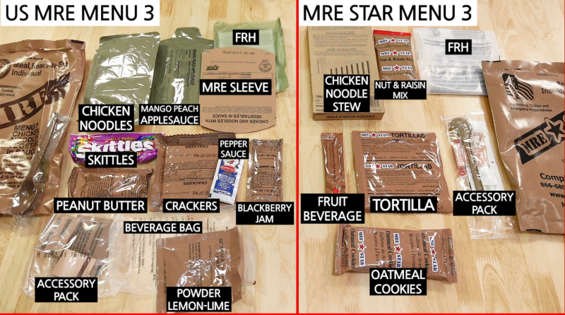 [96] 메뉴3, 민수용 MRE STAR 와 군용 MRE 맛 비교 : 네이버 블로그