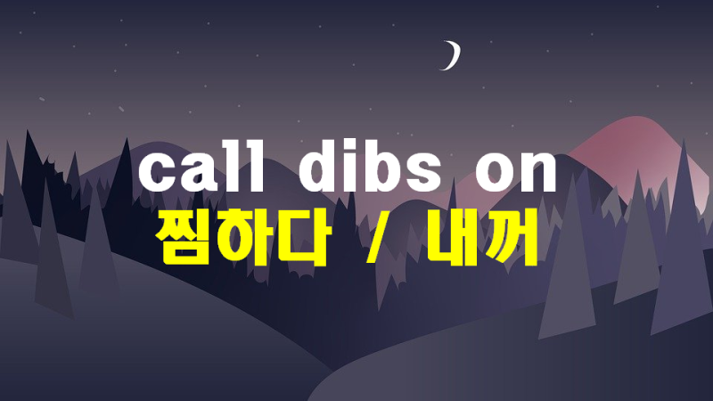 토익스피킹 영어공부 혼자하기 #315, 찜 내꺼 영어로, call dibs 뜻 : 네이버 블로그