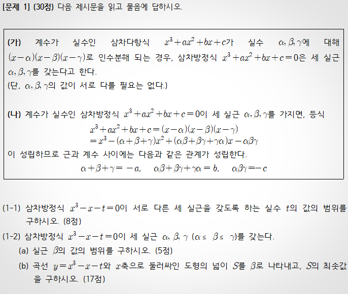인하대 수리논술 2021학년도 인하대학교 자연계열오전 논술우수자전형 논술고사 기출해설 네이버 블로그