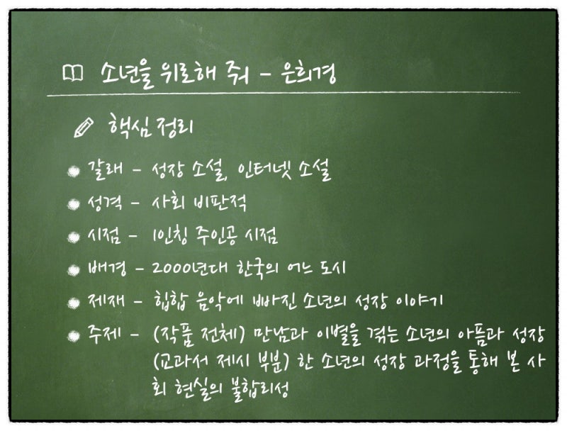 해냄 고등 문학 Ⅰ 3 소년을 위로해 줘은희경☞문제와 설명 네이버 블로그
