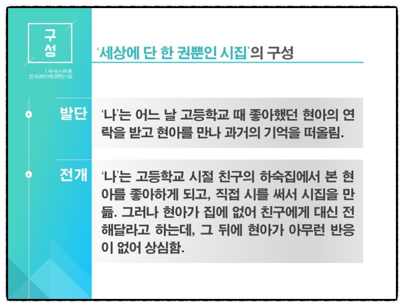 창비 고등 국어 1 2 세상에 단 한 권뿐인 시집박상률 ☞문제와 설명 네이버 블로그