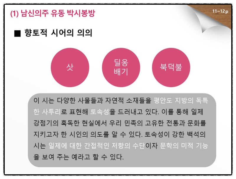 천재김 고등 문학 Ⅰ 1 남신의주 유동 박시봉방백석☞문제와 설명 네이버 블로그