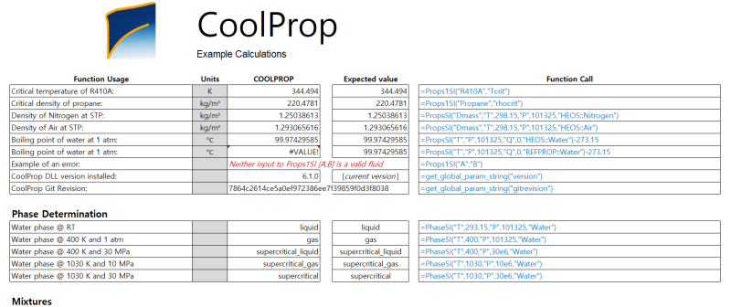 CoolProp 을 이용한 물성치 계산 (Excel) : 네이버 블로그
