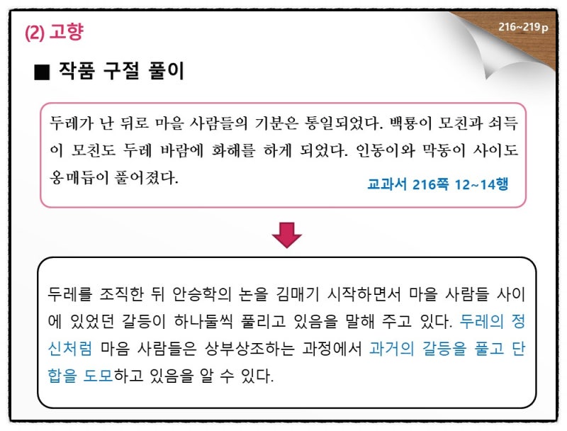 천재김 고등 문학 Ⅲ 3 고향이기영☞문제와 설명 네이버 블로그