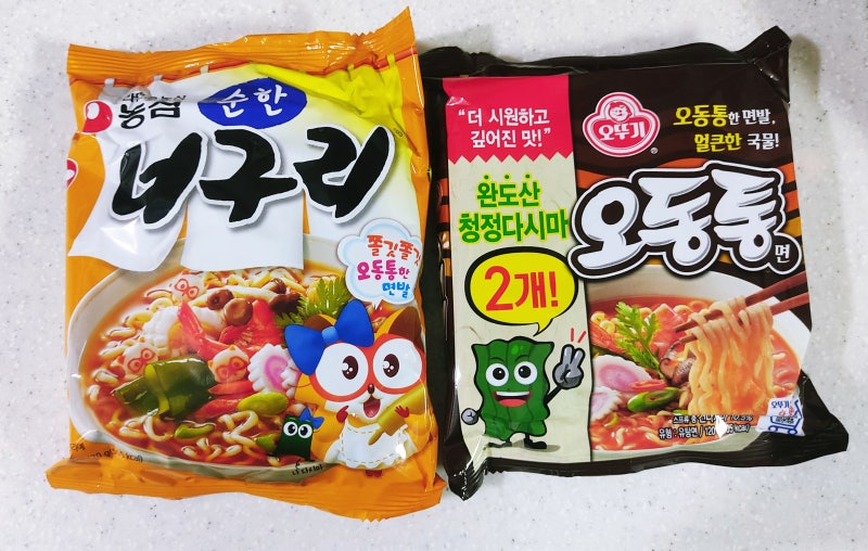 오뚜기 오동통면 And 농심 순한 너구리 같이 먹은 후기 네이버 블로그
