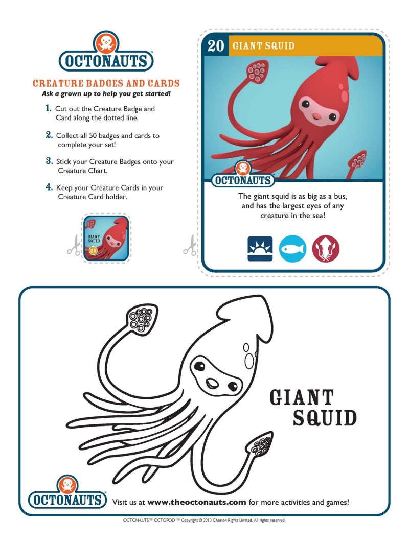 [도안 공유] 바다탐험대 옥토넛 생물카드 Octonauts Creature Cards : 네이버 블로그