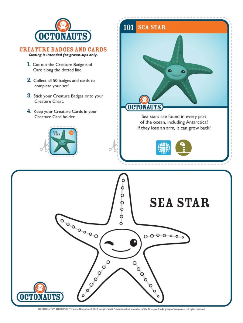 [도안 공유] 바다탐험대 옥토넛 생물카드 Octonauts Creature Cards : 네이버 블로그