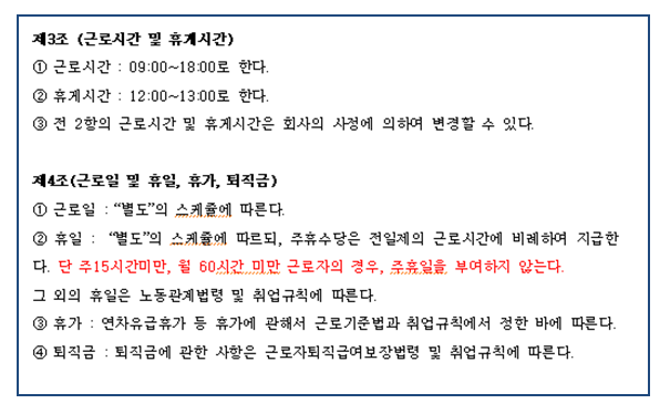 일용직 아르바이트 근로계약서 사례 포괄임금 주휴수당 포괄시급 양식 등 네이버 블로그