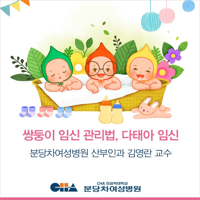 쌍둥이 출산의 진단과 관리법 다태아 임신 분당차여성병원 산부인과 김영란 교수 네이버 블로그